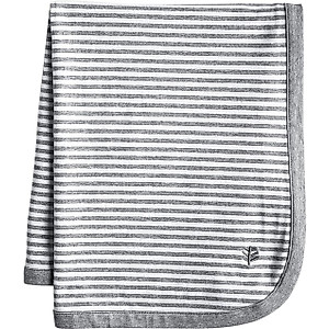 Coolibar UPF 50+ Baby Fauna Sun Blanket - Sun Protective (One Size- Grey/White Mini Stripe)