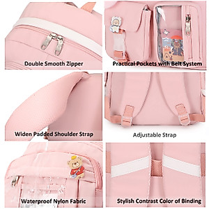 Laptop Backpacks 16 Inch School Bag with Lunch Box Set College Elementary Backpack Cute Lunch Bag Anti Theft Travel Daypack Large Bookbags for Teens Girls Women Kids Students (Pink- Dance Girls)