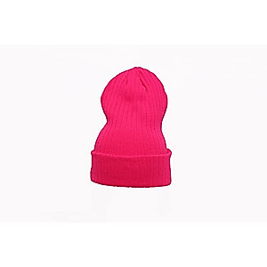 GOD CREATED 3D Logo Rib Knit Beanie (Hot Pink)