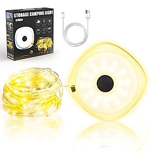 AMESEDAK Camping String Lights, 2 in 1 USB Rechargeable Outdoor String Lights(32.8Ft)
