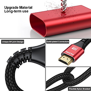 HDMI Extender 8K HDMI Extension Cable 1.5FT, HDMI 2.1 Male to Female Adapter Extension Cord 8K@60Hz, 4K@120Hz, 2K, 3D, HDR Compatible with Roku TV Stick, HDTV, PS5/PS4, Laptop, Monitor, Projector, PC