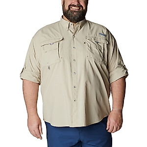 Columbia Men's Bahama II Long Sleeve Shirt,Fossil,X-Large