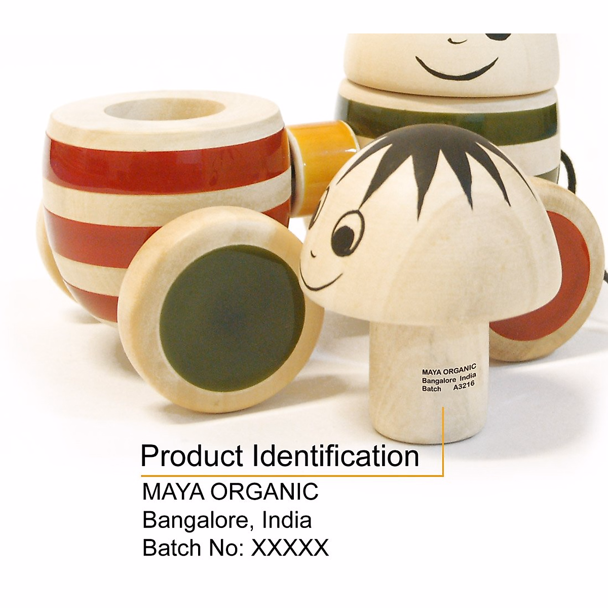 Handmade Wooden Stacker & Pull Toy with Bobbing Heads Made Using Natural Colors for Toddlers 18 Months Old and up, Helps in Early Education and Development | BOBBLERS by Maya Organic