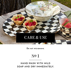 MACKENZIE-CHILDS Courtly Check Enamel Oval Platter, Serving Plate for Entertaining, Large