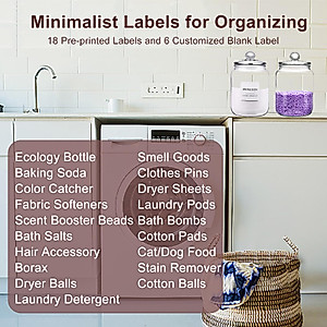 XPCARE Glass Jars for Laundry Room Organization Jars 0.5 Half Gallon Laundry Storage Glass Containers with Labels Organization with Lid for Laundry Detergent Laundry Pods Container, 1 Jars
