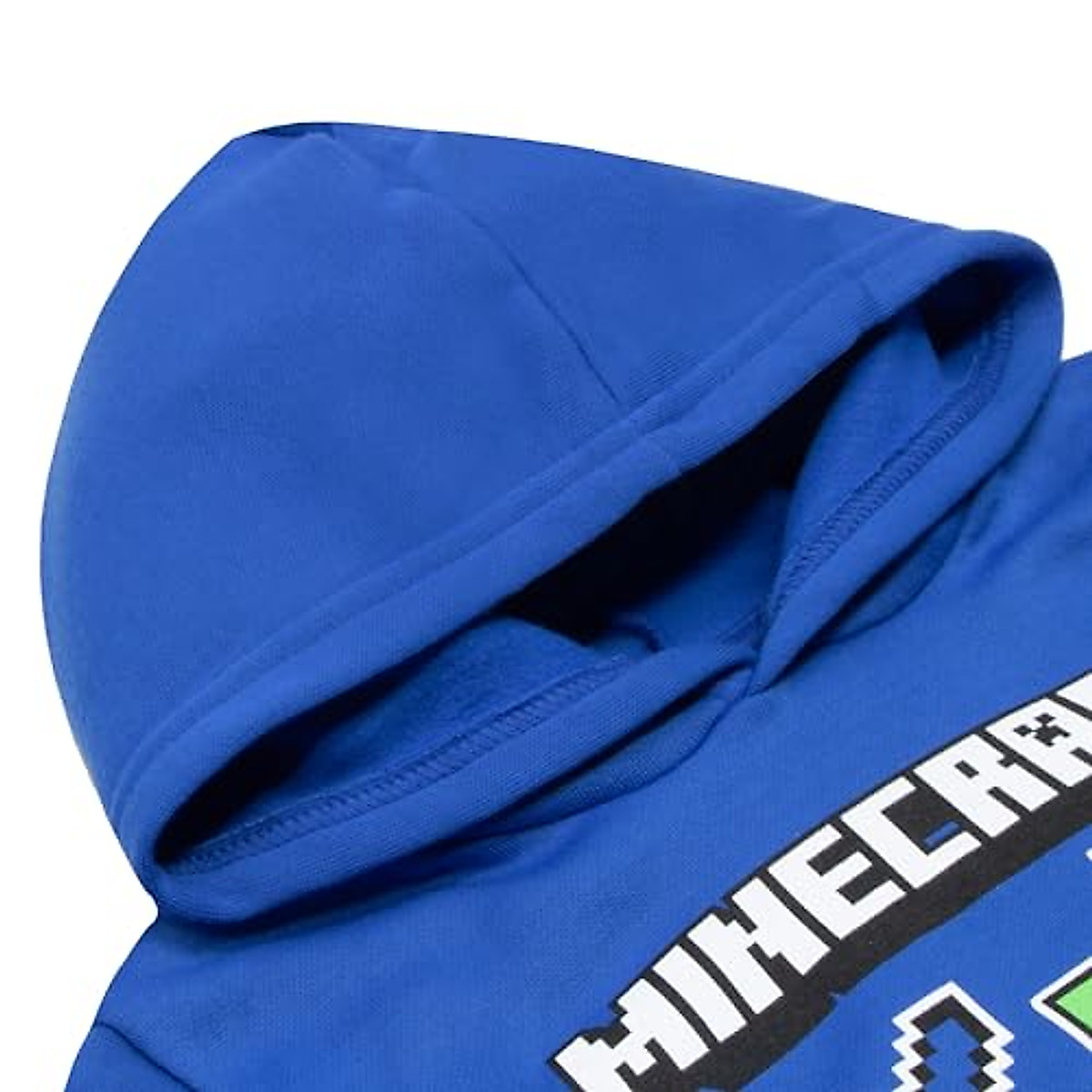 Minecraft Boys 2 Piece Fleece Pants Sets, Pullover Hoodie and Jogger Set for Boys (Blue, Size 7)