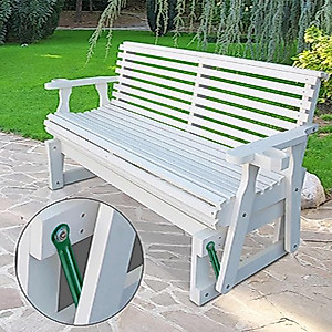 Glider Bearing Arm Bracket Replacement Hardware Rocker Parts, 9 Inch Overall Length, 7-1/2 Inch Between Mounting Holes, 4 Pack Patio Glider Parts Rocker for Outdoor Glider and Garden Bench,Green