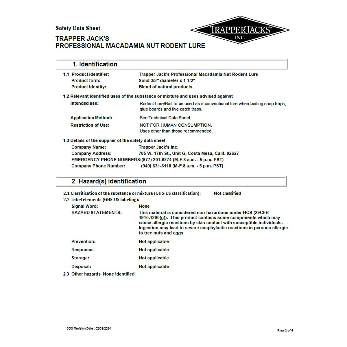 Generic Trapper Jacks Rodent Lure 12 Pack