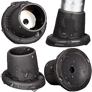 4 PCS Rubber Replacement Feet for Bath Chair Shower Seat 1-1/8" I.D Slope Feet Pad for Transfer Bench Shower Chair Bath Stools, Waterproof Non Slip Suction Cup Feet, Metal Insert Reinforced