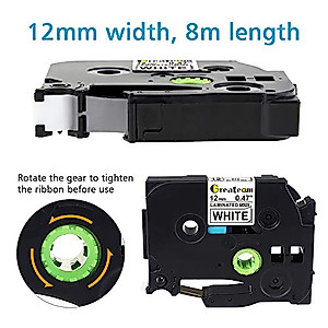 Greateam Compatible Label Tape 12mm Replacement for Brother TZe TZ Tape 12mm 0.47" P-Touch Label Tape TZe-231 TZe131 TZe431 TZe531 TZe631 TZe731 for Brother PT-D210 PTH110 PTD400 PT-D600 PTP300BT, 6PK