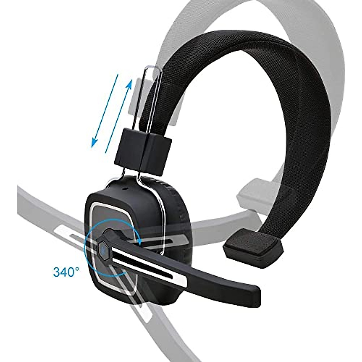 Electronic Home Truck Driver Bluetooth Headset/Office Headset with Microphone, BT 5.0 Wireless Over The Head Headset with Extra Boom Mic for Trucker,Truck Driver, Phones,Call Center, Skype, VoIP