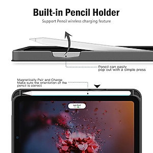 Antbox Case for iPad Mini 7 A17 Pro Case, iPad Mini 7th/6th Generation Case (2024/2021) with Pencil Holder Vegan Leather Smart Cover with Auto Sleep/Wake Stand Function