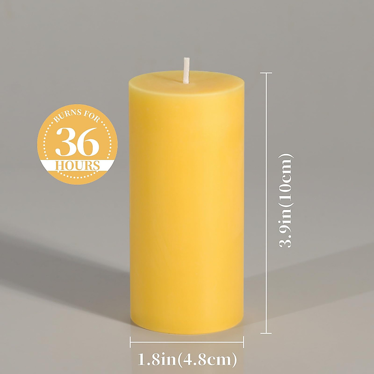 3 Packs Natural Beeswax Pillar Candles, 100% Pure Beeswax Candles with 35 Hours Burn Time, Smokeless & Dripless Bees Wax Candles for Home Decor, Prayer, Christmas Party(2x4 inch)