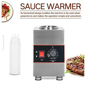 Commercial Sauce Warmer Sauce Heat Preservation Machine 86°F~185°F Electric Hot Fudge Cheese Caramel Jam Toppings Warmer Countertop Sauce Dispenser, 650ml Bottle
