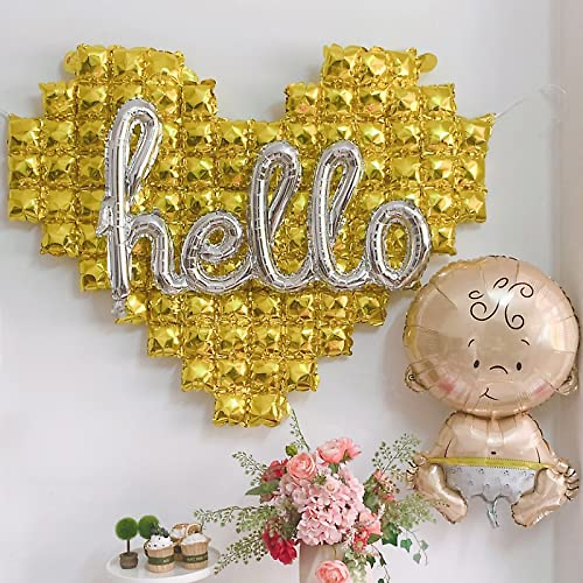 PartyWoo Gold Heart Balloons, 2 pcs 55 Inch Large Heart Balloons, Giant Foil Balloons, Large Mylar Balloons, Heart Balloons for Birthday Decorations, Wedding Decorations, Bridal Shower Decorations