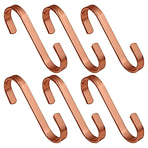 TOPBATHY 6pcs S Shaped Hook Heavy Duty S Hooks Rack Hangers Hanging Hangers Hooks for Bedroom, Supermarket,Bathroom, Kitchen and Office: Pan, Pot, Coat, Bag,Towels, Plants(10cm Rose Gold)