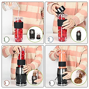 Goelunmy Blender and Food Processor Combo, Blender for Shakes and Smoothies, Bullet Blender Personal Blender Small Blender, Suitable for Kitchen, Home, Food, Juice, 700W Electric Blender with Mixer Grinder/Blender/Chopper & 19-oz Portable Blender Cup