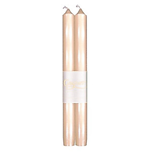 Caspari Straight Taper Candles in Ivory White Pearlescent - 2 Per Package