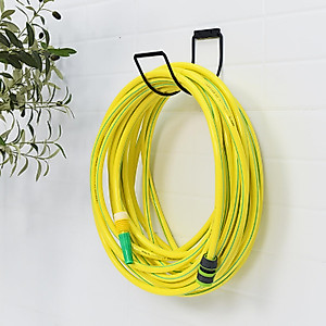 Yoniccal Garden Hose Holder Water Hose Hanger Wall Mounted,304Stainless Steel Solid Hose Hook Holds Up to 150Ft Garden Hose, Expandable Hose, Water Hose Black