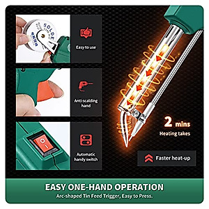 Soldering Iron Kit, Fulljion 60W Automatic Hand held Solder Welding Gun Tool with Welding Wire,Desoldering Pump for Soldering Circuit Board, Home DIY, Electronic Repair