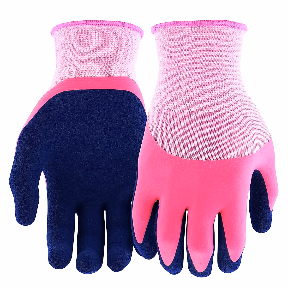 Miracle Gro Women's Double Dipped Sandy Foam Latex Gardening Work Gloves, Water Resistant, Excellent Grip, Durable, Pink/Purple, Medium, (MG30605/WML)