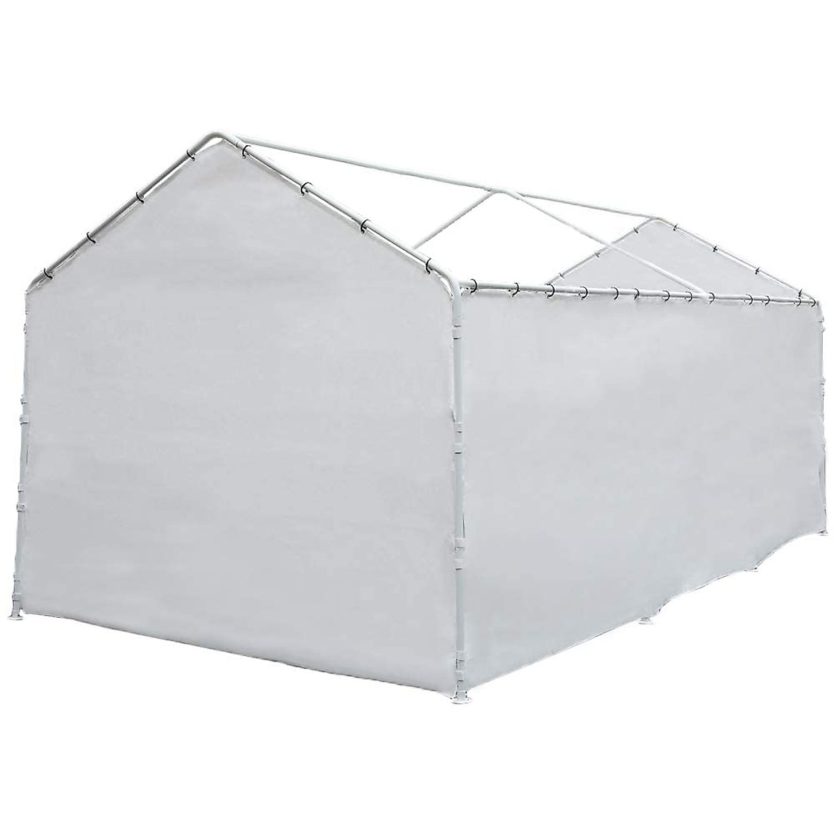 Abba Patio Replacement SideWall Cover for 10 x 20 ft Carport Shelter Garage UV Water Resistant SideWall Tarp with Rings (Frame & Top Cover Not Included), for 6 Legs Carport, White