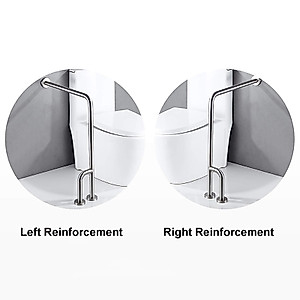 Grab Bar Bathroom Frosted Surface Handrails 304 Stainless Steel Floor Bathroom Safety Rails Barrier-Free H-Shaped Guardrail (Left and Right Models)