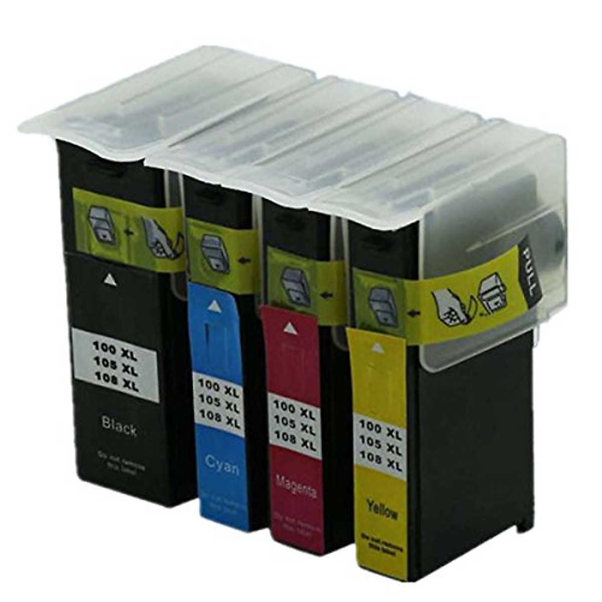 Replacement for Lexmark 100XL Ink Cartridge 100 105 108 XL 105XL 108XL 14N1068 14N1069 14N1070 14N1071 S301 302 305 S405 409 S505 S605 S308 S408 PRO205 209 705 707 709 805 901 Printer (2Set+2BK)