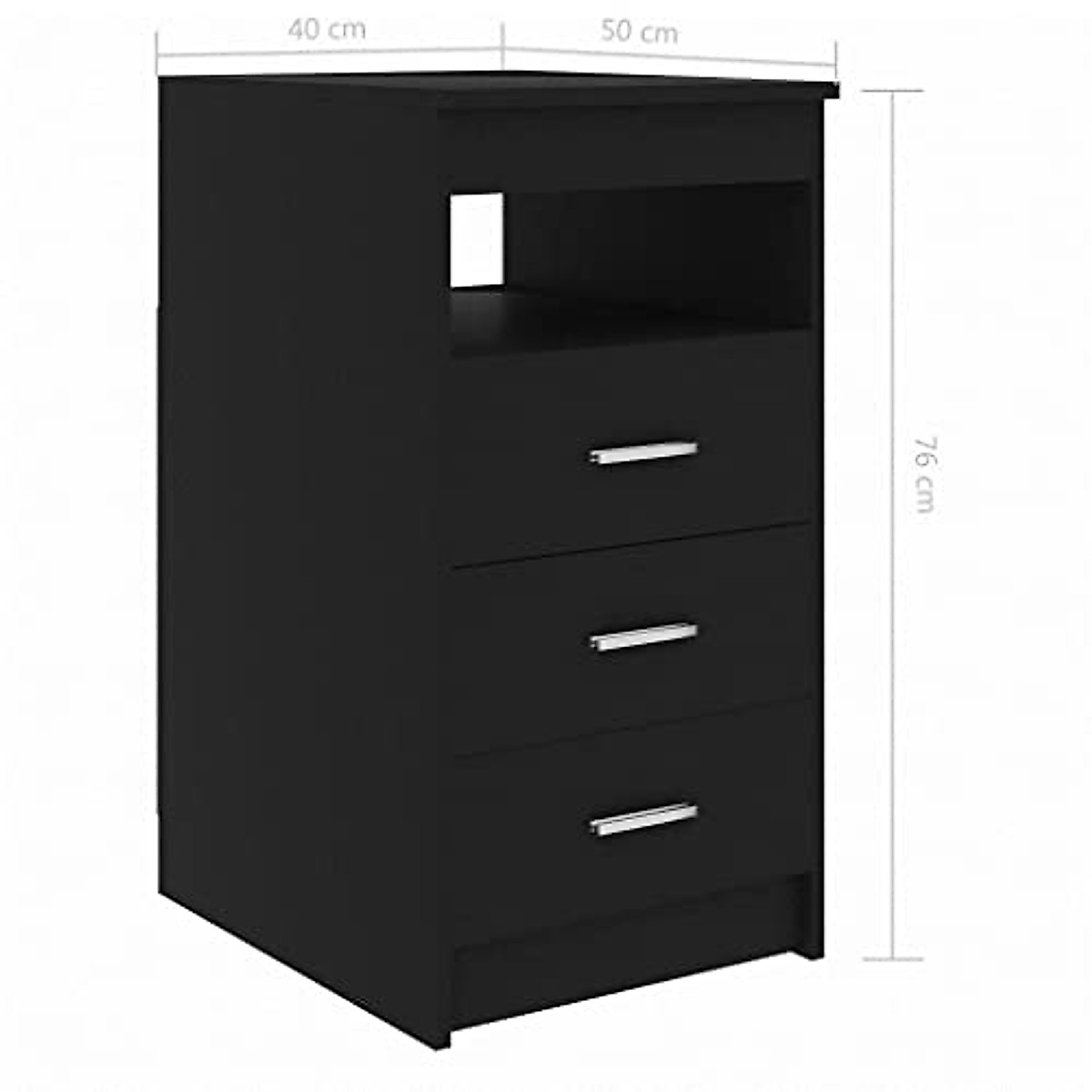 MAXCBD Nightstand Bedside Table Drawer Cabinet Drawer Cabinet Black 15.7"x19.7"x29.9" Chipboard Easy to Maintain and Clean Storage Tower Dresser