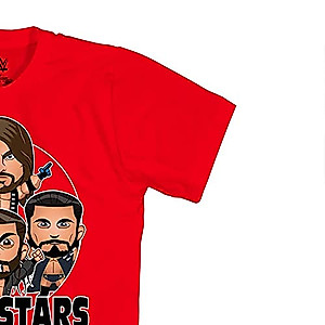 WWE Boys Superstars Group Shirt Superstar Tee - World Wrestling Champion T-Shirt (Red, X-Small)