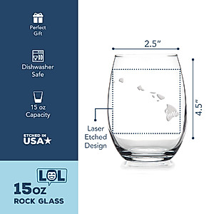 Hawaii State Stemless Wine Glass - Hawaii Gift, Hawaii Wine Glass, Hawaii Fan Gift
