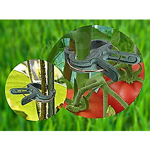 Ram-Pro 40 Piece Green Gentle Gardening Plant & Flower Lever Loop Gripper Clips, Tool for Supporting or Straightening Plant Stems, Stalks, and Vines, Garden Clips