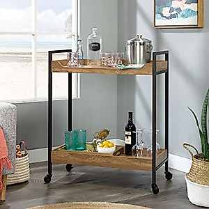 Sauder North Avenue Cart, L: 32.76" x W: 17.28" x H: 36.02", Sindoori Mango Finish