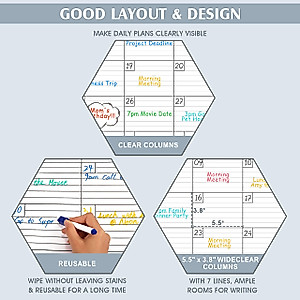 Dry Erase Calendar for Wall - Large Dry Erase Calendar, 28" x 40", Undated Monthly Calendar for Home, Office, Classroom, Erasable Laminated Calendar Whiteboard with 6 Markers ＆ 6 Stickers - 1Y Grey