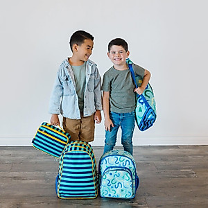 Wildkin Boys' 15-Inch Backpack, Blue Stripes, 15 Inch