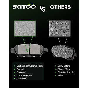 Ceramic Brake Pads Kits,SCITOO 8pcs Brakes Pads Set fit for 2006-2012 for Ford Fusion,2007-2012 for Lincoln MKZ,2006 for Lincoln Zephyr,2006-2013 for Mazda 6,2006-2011 for Mercury Milan
