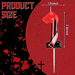 Photect Bleeding Number Candle Halloween Birthday Candle Have a Killer Birthday Cake Topper for Gothic Birthday Decoration Horror Themed Halloween Party (Number 1)