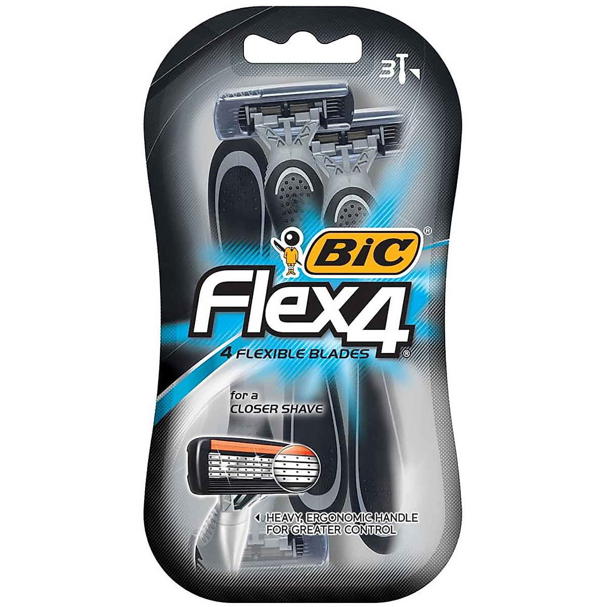 Bic Flex 4 Quad Shvr3ct Size 3ct (packaging may vary)