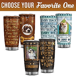 Wassmin Dog Tumbler Personalized Mugs With Picture Photo Custom Cup I'' Be Watching You Dogs Tumblers 20oz 30oz Coffee Travel Mug Birthday Christmas Fathers Mothers Day Funny Gift For Dog Mom Dad