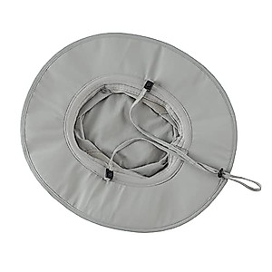 Home Prefer UPF50+ Mens Sun Hat Wide Brim Fishing Hat Airy Mesh UV Protection Hat Portable Bucket Sun Hat Light Grey