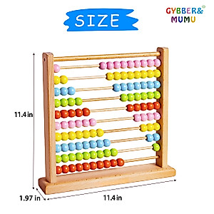 GYBBER&MUMU Wooden Counting Number Maths Learning Abacus Educational Toy, Multicolor