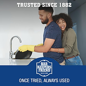 Bar Keepers Friend Powder Cleanser 12 Oz - Multipurpose Cleaner & Stain Remover - Bathroom, Kitchen & Outdoor Use - for Stainless Steel, Aluminum, Brass, Ceramic, Porcelain, Bronze and More (2 Pack)