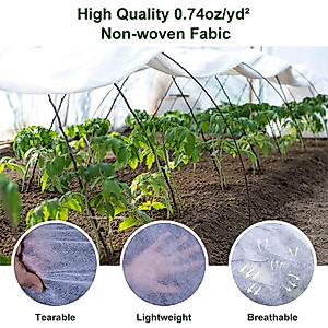 BGTOOL Garden Fabric Plant Cover Freeze Protection, Floating Row Cover 10ft×49ft Reusable Rectangle Frost Protection for Crop, Blanket for Vegetables & Plants for Preventing Cold Weather and Animal