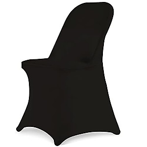 HAINARverS Stretch Spandex Folding Chair Covers 30PCS Universal Fitted Elastic Chair Cover Protector for Wedding, Party, Banquet, Holidays, Celebration, Decoration (Black 30pcs)