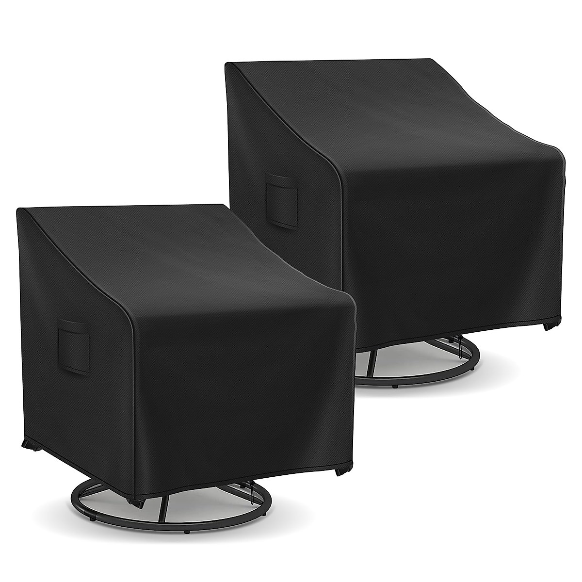 Richwon Outdoor Swivel Chair Covers Waterproof, Outdoor Rocking Chair Covers 2 Pack, Patio Chair Covers for Outdoor Furniture Fits up to 31.5W x 33.5D x 36H inches, Black