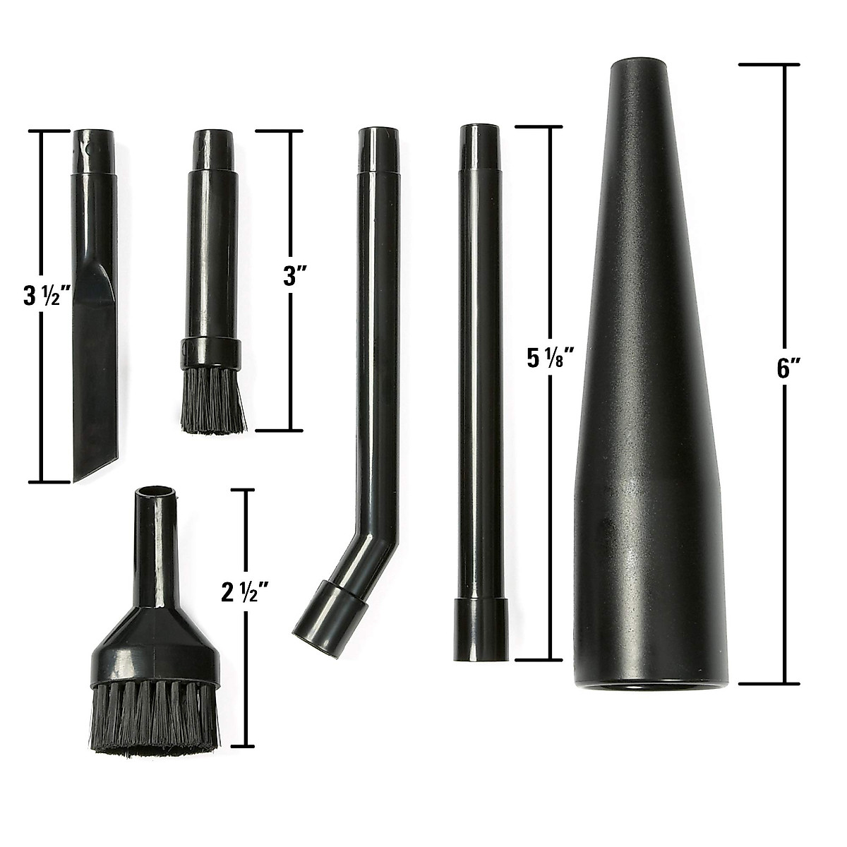 WORKSHOP Wet/Dry Vacs Multi-Fit Wet Dry Vacuum Accessories VT1215 Vacuum Micro Cleaning Kit Vacuum Attachments For Compact Wet Dry Shop Vacuum, Black, 1 pack
