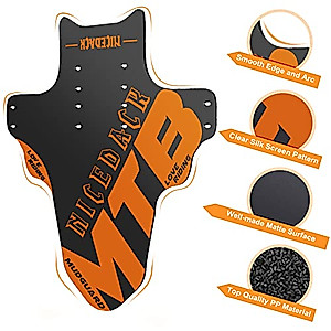 NICEDACK Mudguards Mountain Bike, 2 Pieces Mudguard Fit 20-29 Inch MTB Mudguard Front and Rear Compatible Bicycle Splash Guard (Orange)
