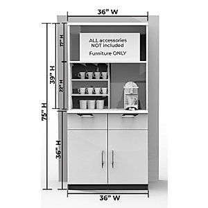 BREAKtime Coffee Break Lunch Room Furniture Buffet Color Espresso - Factory Assembled (NOT RTA) Furniture Items ONLY. Model 4230 2 Piece Group