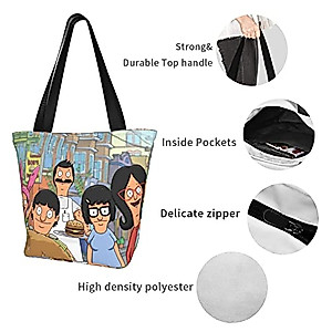 Bobs-Burgers Women's Tote Bag Large Capacity Shoulder Handbag For School Travel Beach Shopping Business Work