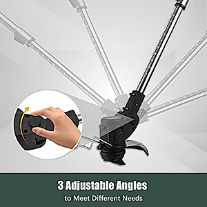 Matybobe Cordless Grass Trimmer Weed Wacker 21V Weed-Wacking Machine with LCD Screen Lightweight Adjustable Height Metal Cutting Blade for Garden and Yard Bush Mowing Grass Lawn Pruning